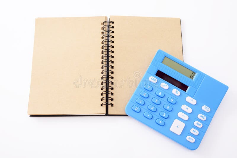 Notebook with calculator stock image. Image of calculator - 58612311