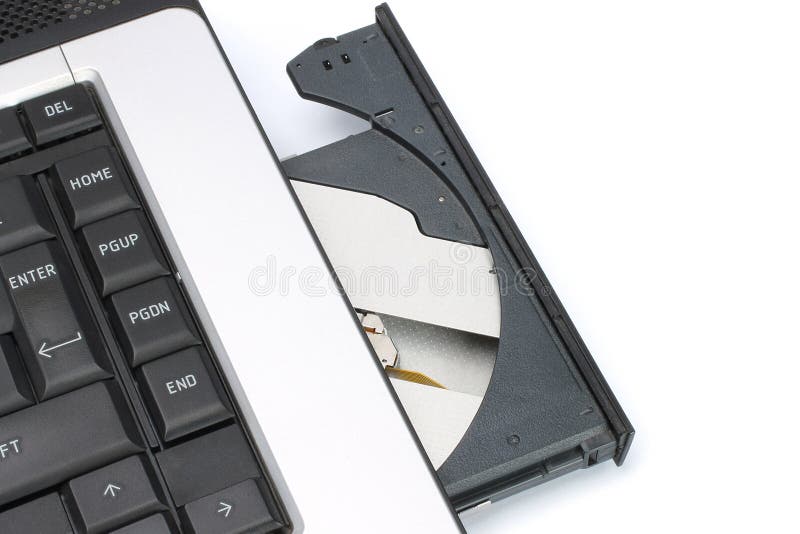 Notebook with cd case open stock photo. Image of compact - 23590868