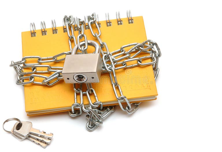 Notebook with a chain stock photo. Image of book, schedule - 17510390