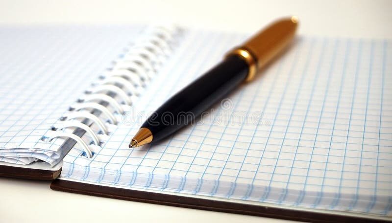Notebook in Check with Pen Ii Stock Image - Image of number, manager ...