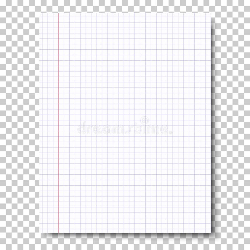 Notebook Checkered Sheet Of Paper Placed Vertically Isolated On White ...
