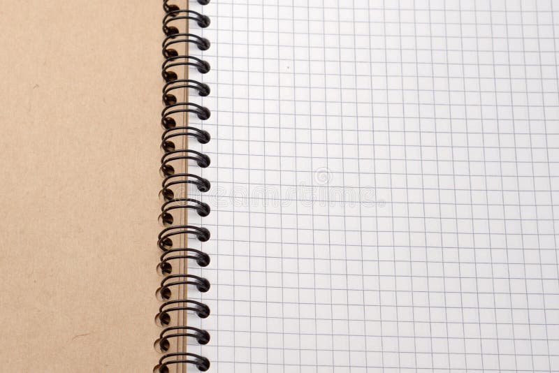 Notebook with Checkered Sheets. Top View. Close-up Stock Photo - Image ...