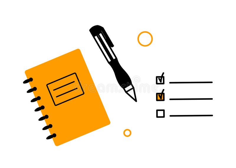 Notebook and Checklist Concept Design. Vector Illustration Stock Vector ...