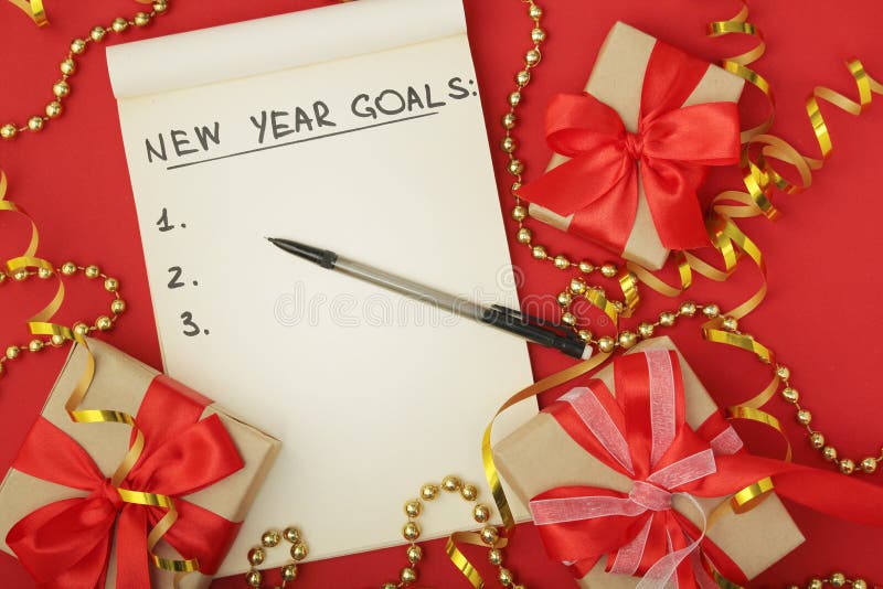 New Year Goals Plan in a Notebook Stock Image - Image of personal ...