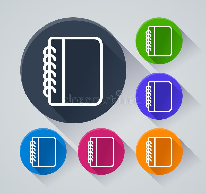 Notebook Circle Blue Icon Concept Stock Vector - Illustration of shadow ...