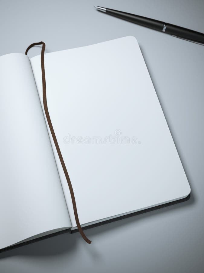 Notebook with Clear Pages and Pen Stock Illustration - Illustration of ...