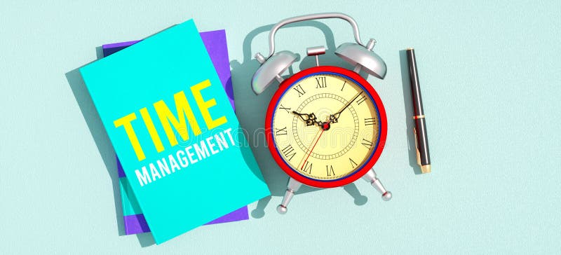 Notebook ,clock and Pen. Time Management Concept Stock Image - Image of ...
