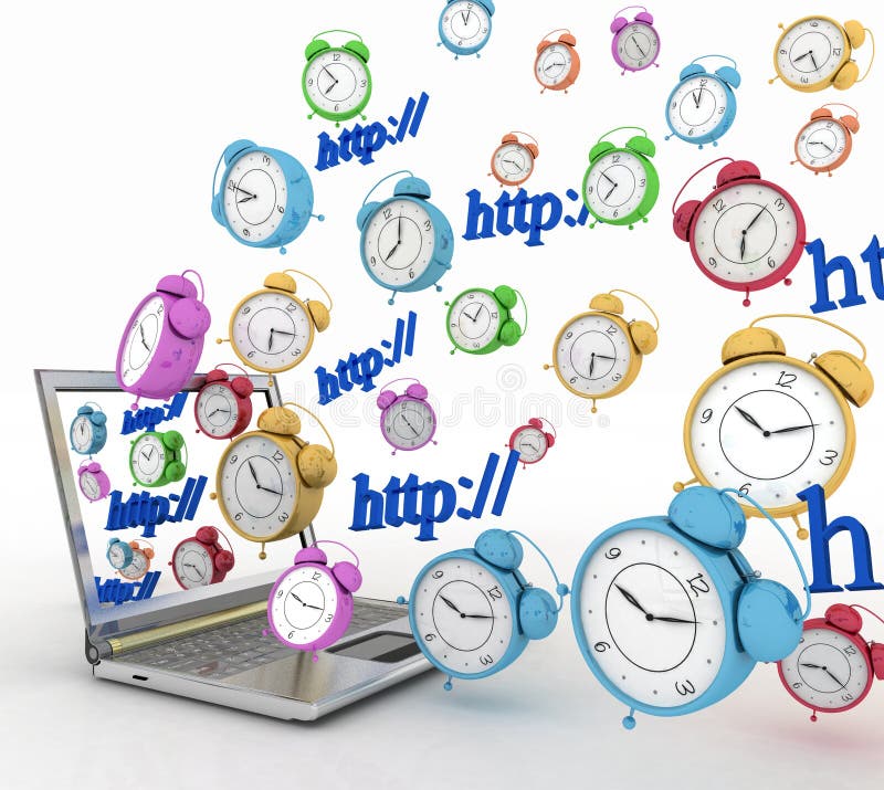 Notebook and clock stock illustration. Illustration of icon - 32691131