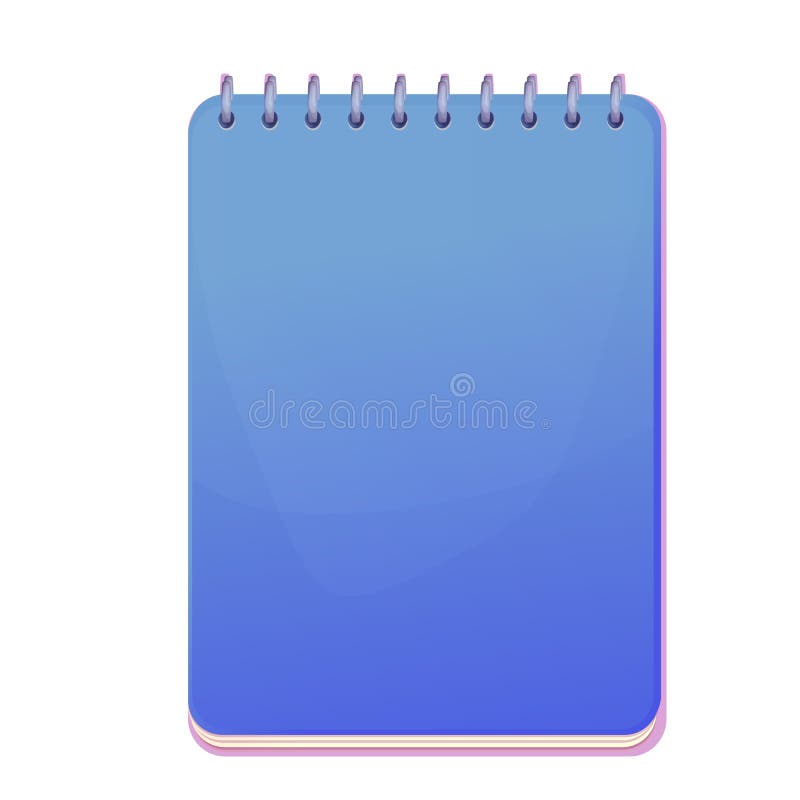 Notebook Closed with Spiral, Marks Top View in Cartoon Style Isolated ...