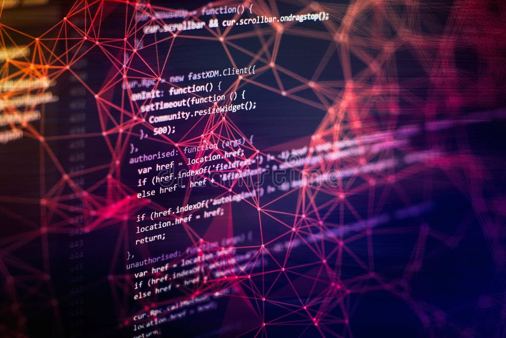 Notebook Closeup Photo. CSS, JavaScript and HTML Usage. Monitor Closeup ...