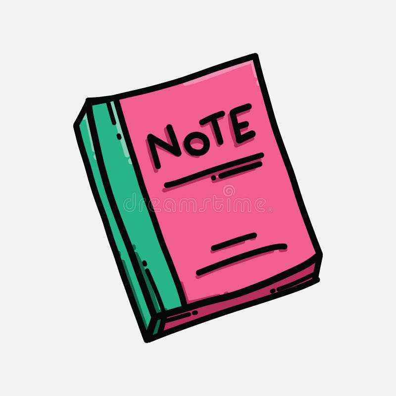 Notebook Color Vector Icon. Drawing Sketch Illustration Hand Drawn Line ...
