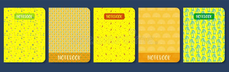 Notebook with Colorful Doodle Pattern for Kids. Diary Cover Page Design ...