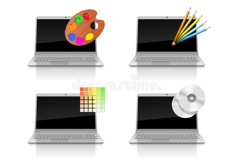 Notebook and colors stock vector. Illustration of shades - 26554907