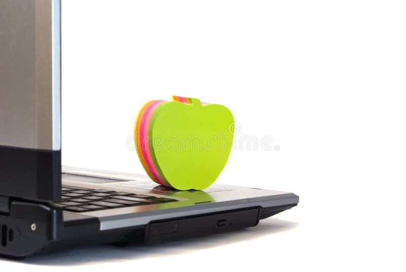 Notebook And Coloured Apple From A Paper Picture. Image: 8979454