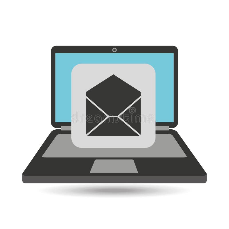 Computer With Envelope And Csv File Laptop And Email With Csv Document Attachment Vector