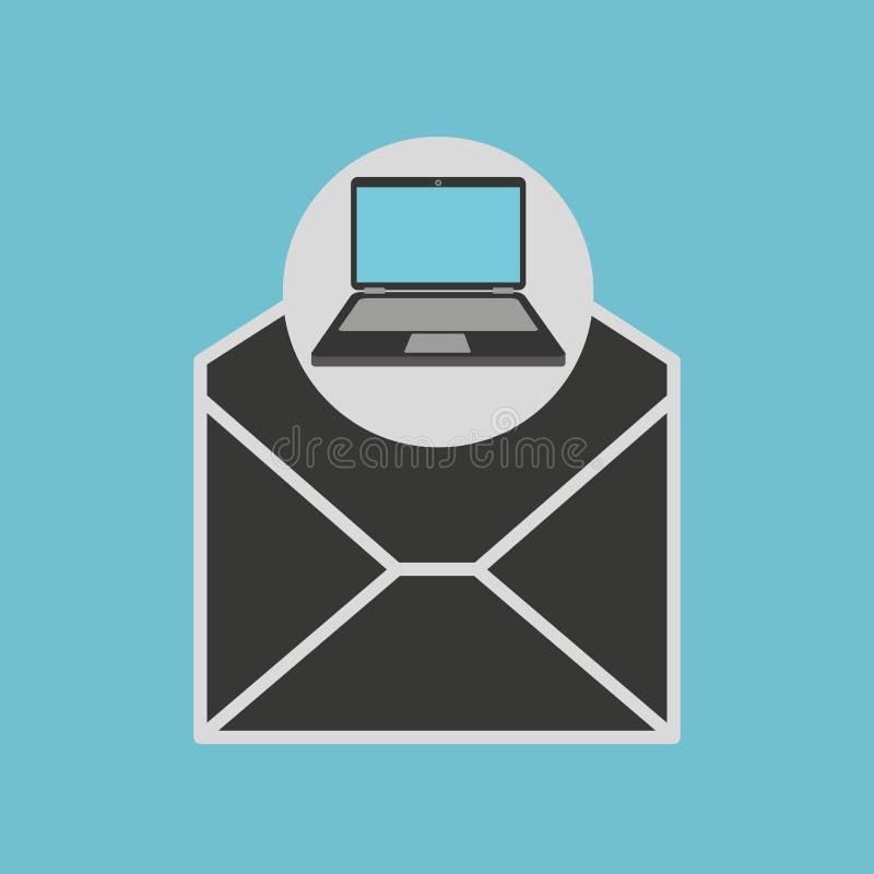 Notebook Computer Envelope Email Mail Stock Vector - Illustration of ...