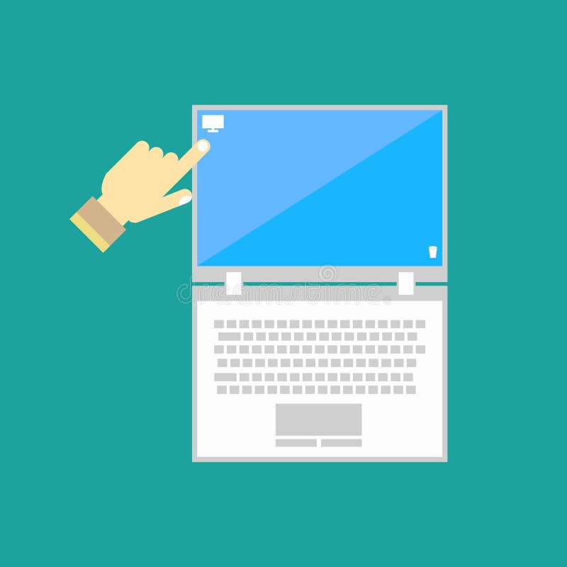 Notebook computer icon stock vector. Illustration of button - 84616478