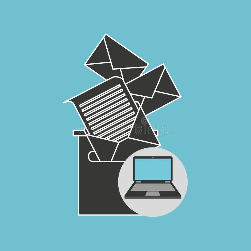 Notebook Computer Messaging Marketing Stock Vector - Illustration of ...