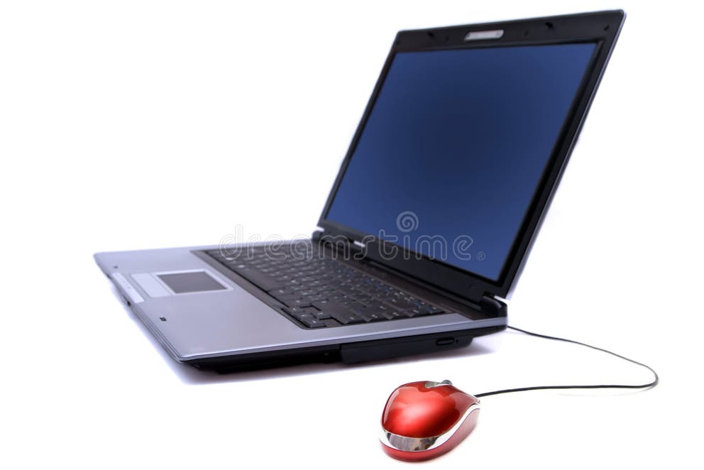 Notebook with Computer Mouse Stock Image - Image of communications ...