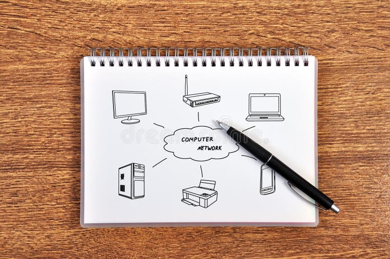 Notebook with Computer Network Stock Photo - Image of interaction ...