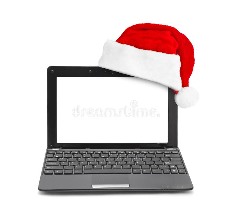 Computer santa stock photo. Image of brunette, slim, woman - 12610556