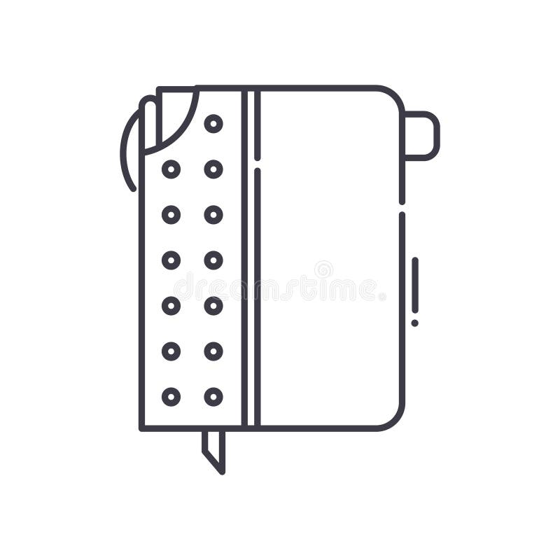 Notebook Concept Icon, Linear Isolated Illustration, Thin Line Vector ...