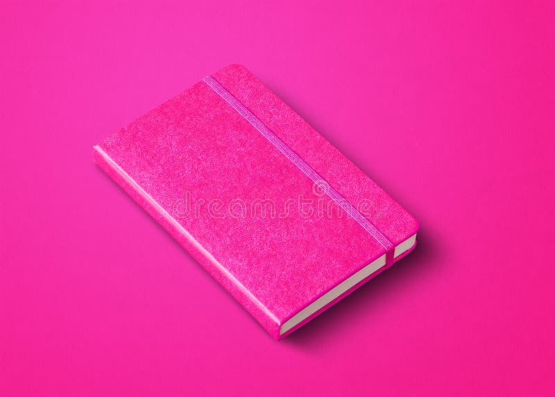 Notebook Cor-de-rosa Fechado Isolado Em Fundo Colorido Foto de Stock ...