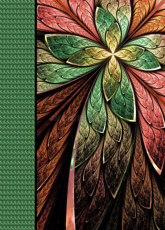 Notebook Cover with Beautiful Pattern in Fractal Design. Stock ...