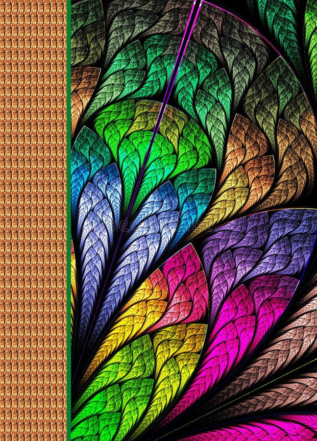 Notebook Cover with Beautiful Pattern in Fractal Design. Stock ...