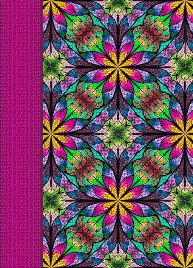 Notebook Cover with Beautiful Pattern in Fractal Design. Stock ...