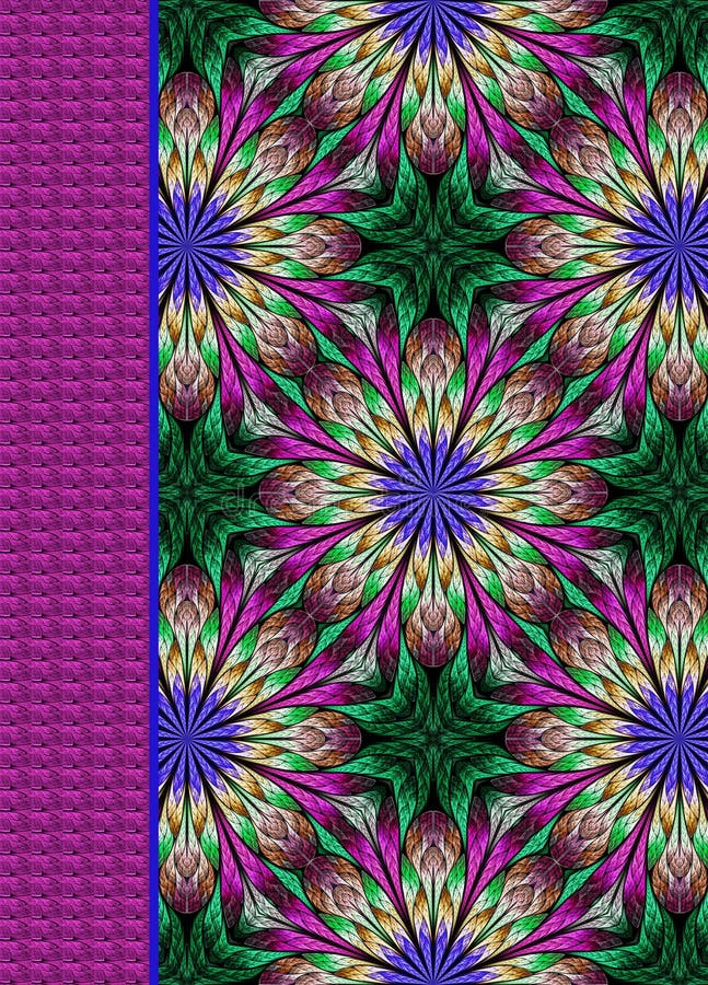 Notebook Cover with Beautiful Pattern in Fractal Design. Stock ...