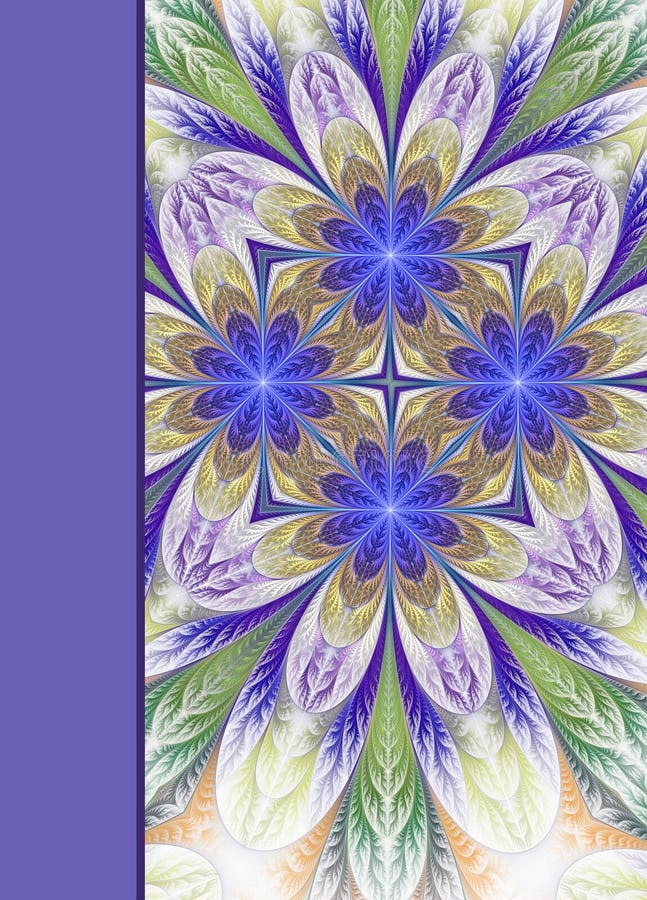 Notebook Cover with Beautiful Pattern in Fractal Design. Stock ...
