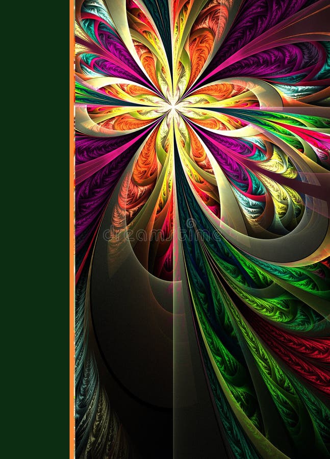 Notebook Cover with Beautiful Pattern in Fractal Design. Stock ...