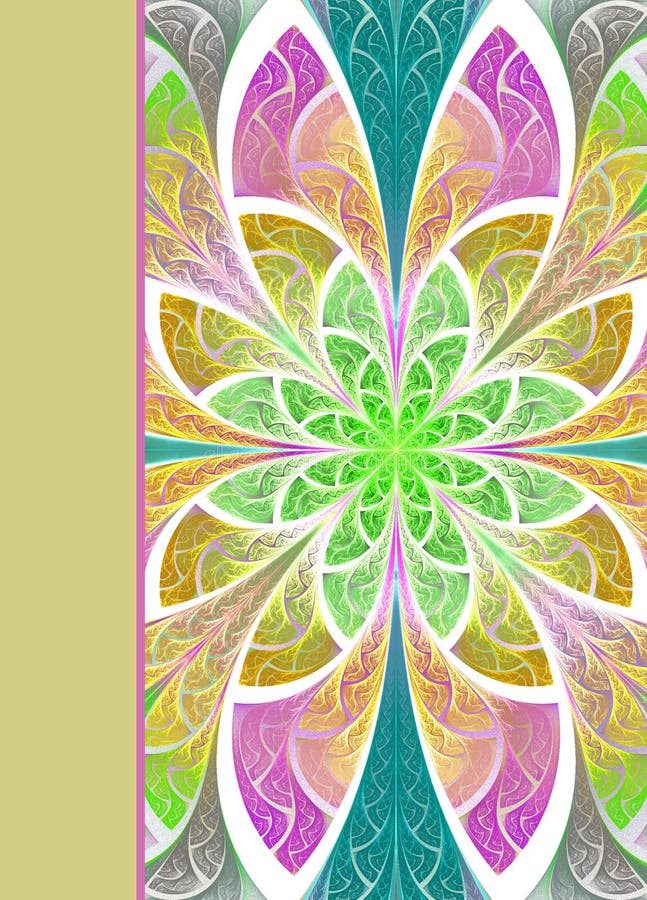 Notebook Cover with Beautiful Pattern in Fractal Design. Stock ...