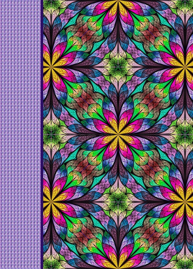 Notebook Cover with Beautiful Pattern in Fractal Design. Stock ...