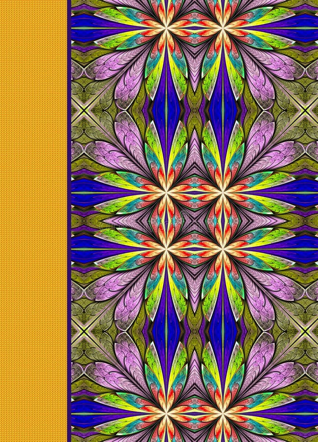 Notebook Cover with Beautiful Pattern in Fractal Design. Stock ...