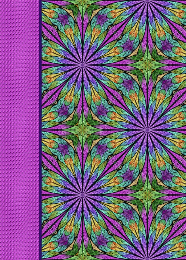 Notebook Cover with Beautiful Pattern in Fractal Design. Stock ...