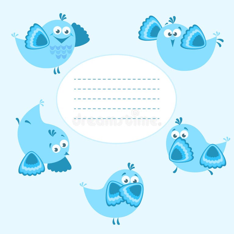 Notebook Cover with Birds on Blue Background and Place for Text. Stock ...
