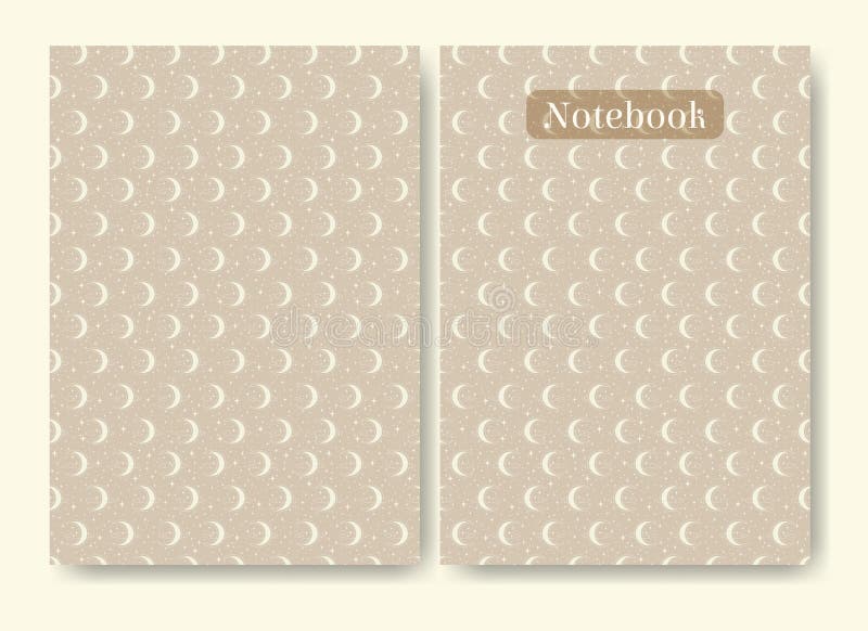 Notebook Cover Design in Minimalist Style. Heavenly Elements Aesthetic ...