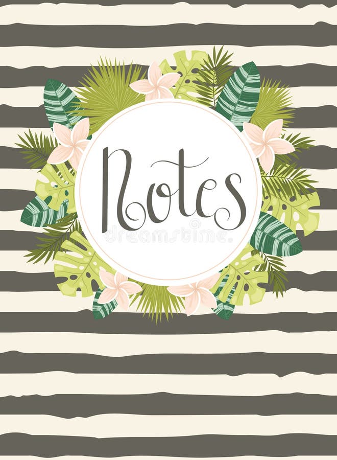 Notebook cover template stock vector. Illustration of leaves - 96788916