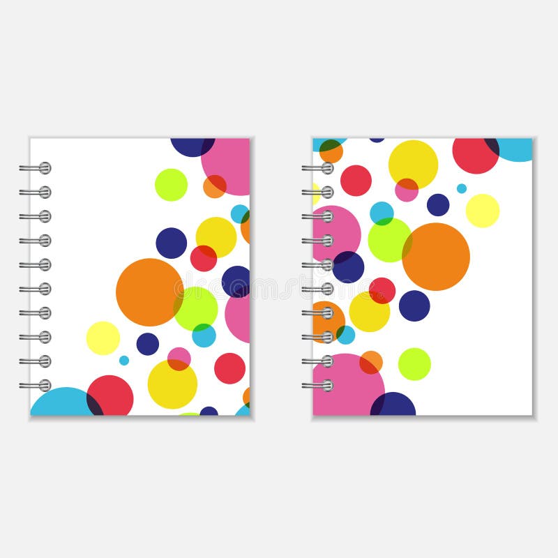 Notebook Covers Design with Colorful Circles Stock Vector ...