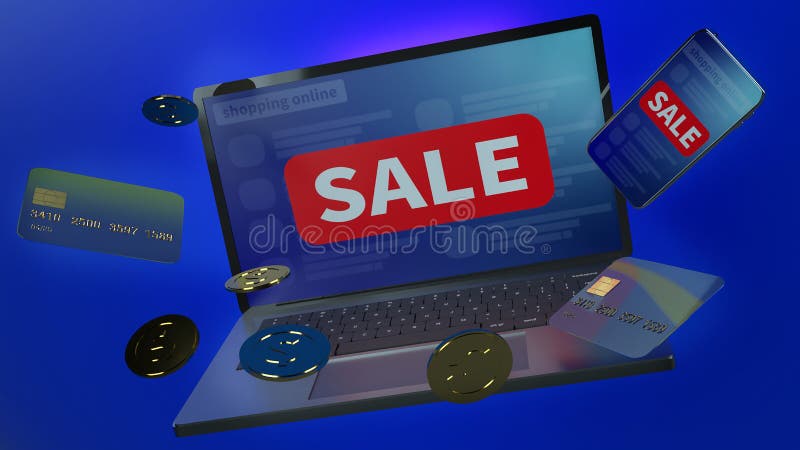Notebook and Credit Card for Shopping Online Concept 3d Rendering Stock ...