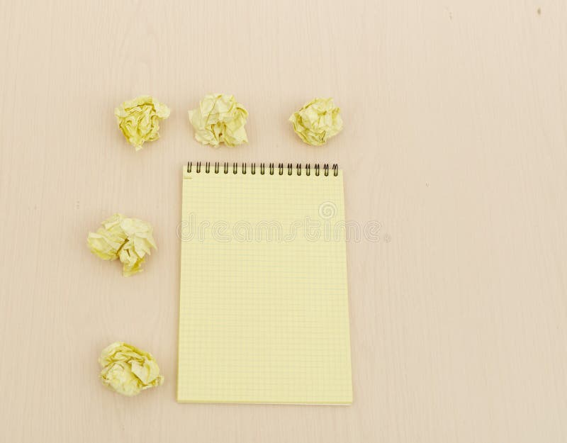 Notebook And Crumpled Paper Stock Image - Image of file, notebook: 17850891