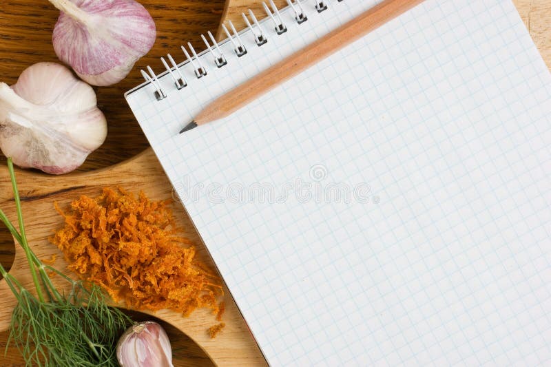 Notebook for Culinary Recipes Stock Image - Image of food, frame: 16196533