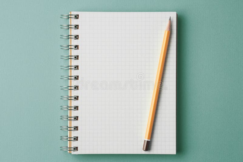 Notebook on Cyan Color Background Stock Image - Image of notepaper ...