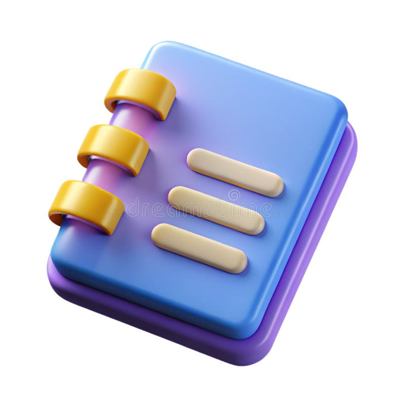 Notebook 3D Icon Perfectly stock illustration. Illustration of business ...