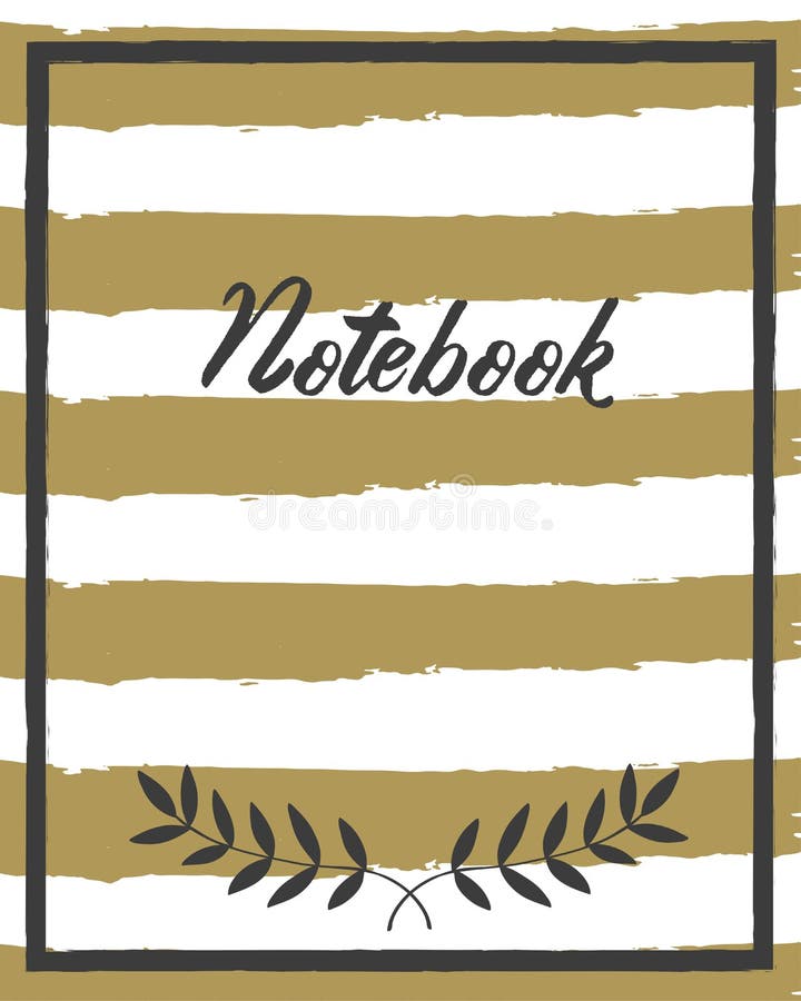 Notebook Design Style with Hand Drawn Line. Black and Gold Stock ...