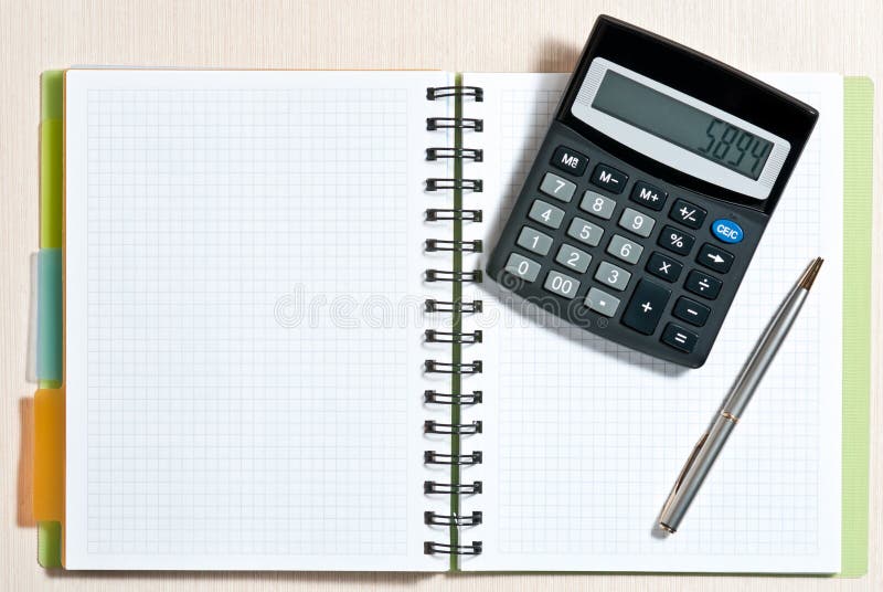 Notebook on desk stock image. Image of ballpoint, market - 18474025