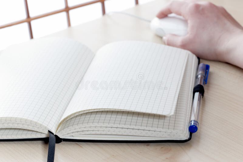 Notebook at a desk stock image. Image of paper, note - 18945615