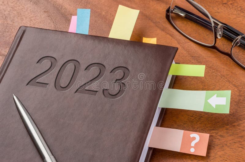 Notebook on a desk 2023 stock photo. Image of book, correction - 260705608